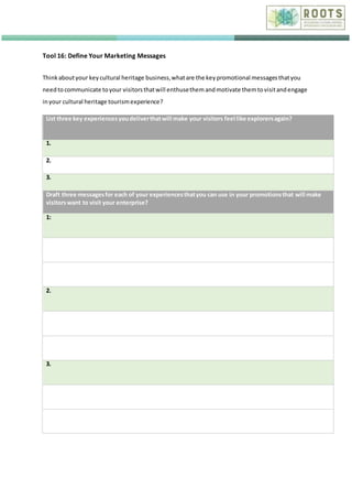 Tool 16 define your marketing messages | PDF