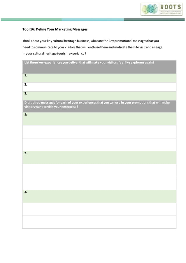Tool 16 define your marketing messages | PDF