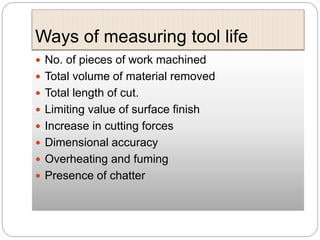 Tool Wear and Tool Life | PPTX