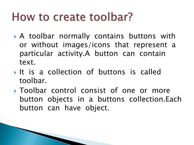 Toolbar | PPTX | Operating Systems | Computer Software and Applications