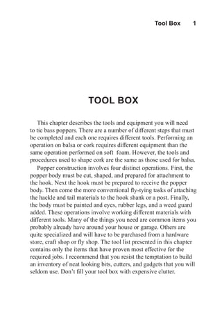 Tying Bass Poppers Tool box | PDF
