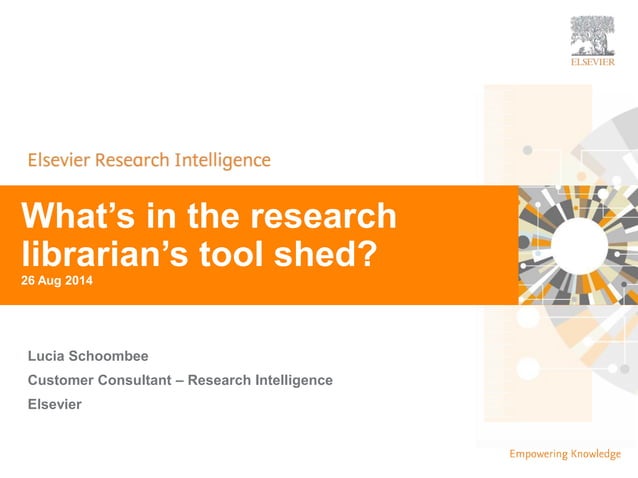 What's in the research librarian's tool shed? | PPTX