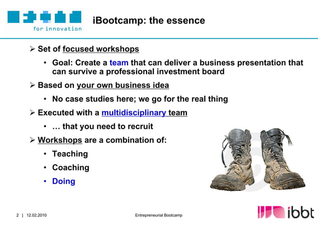 Toolbox Entrepreneurial Bootcamp Ppt Final | PDF | Startups | Business