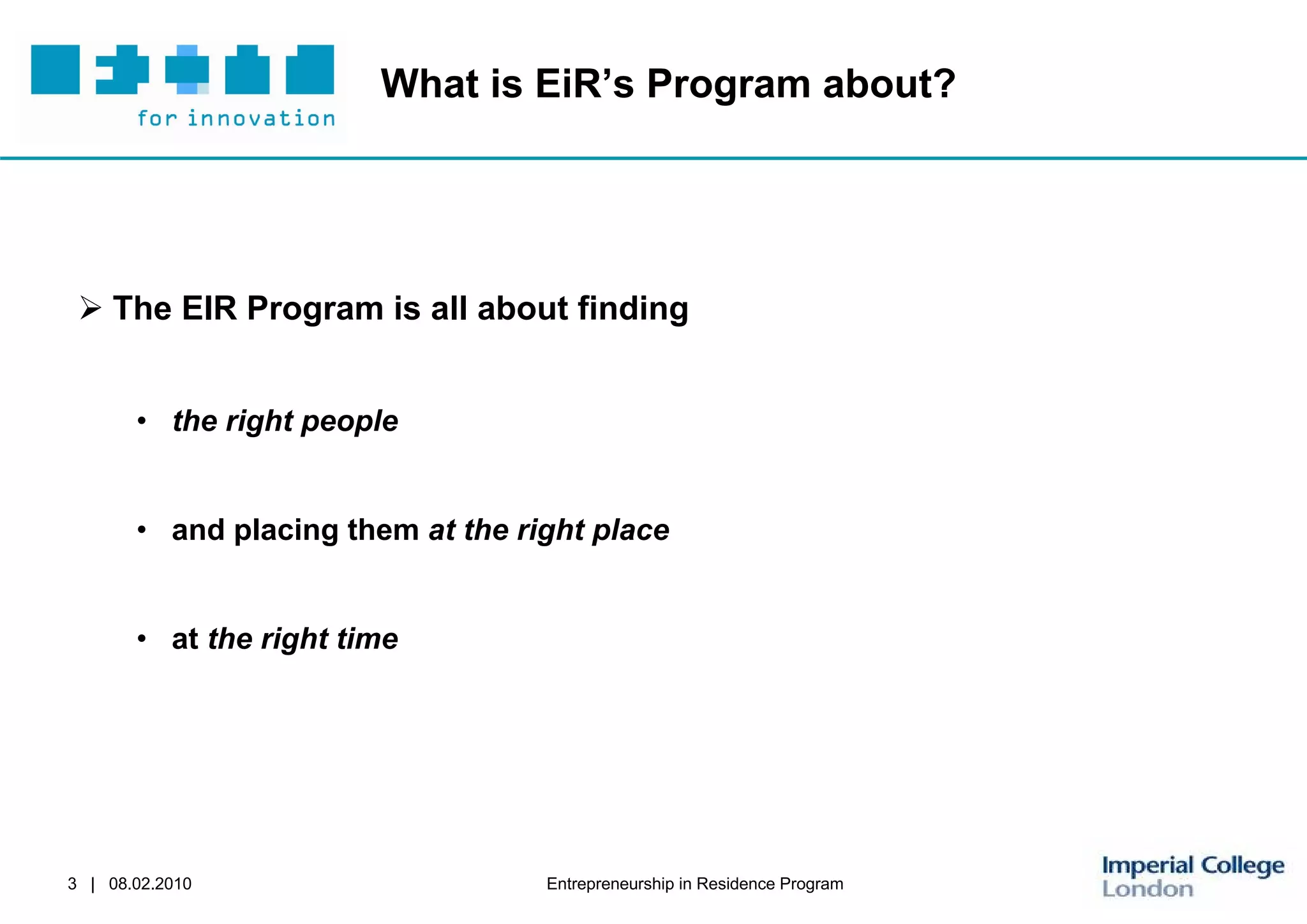 Toolbox Entrepreneurship In Residence Ppt Final | PDF