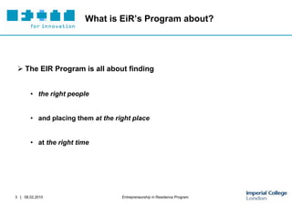 Toolbox Entrepreneurship In Residence Ppt Final | PDF