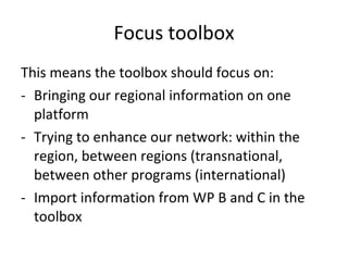 "Develop a Toolbox" : a possible combination of Tools | PPT