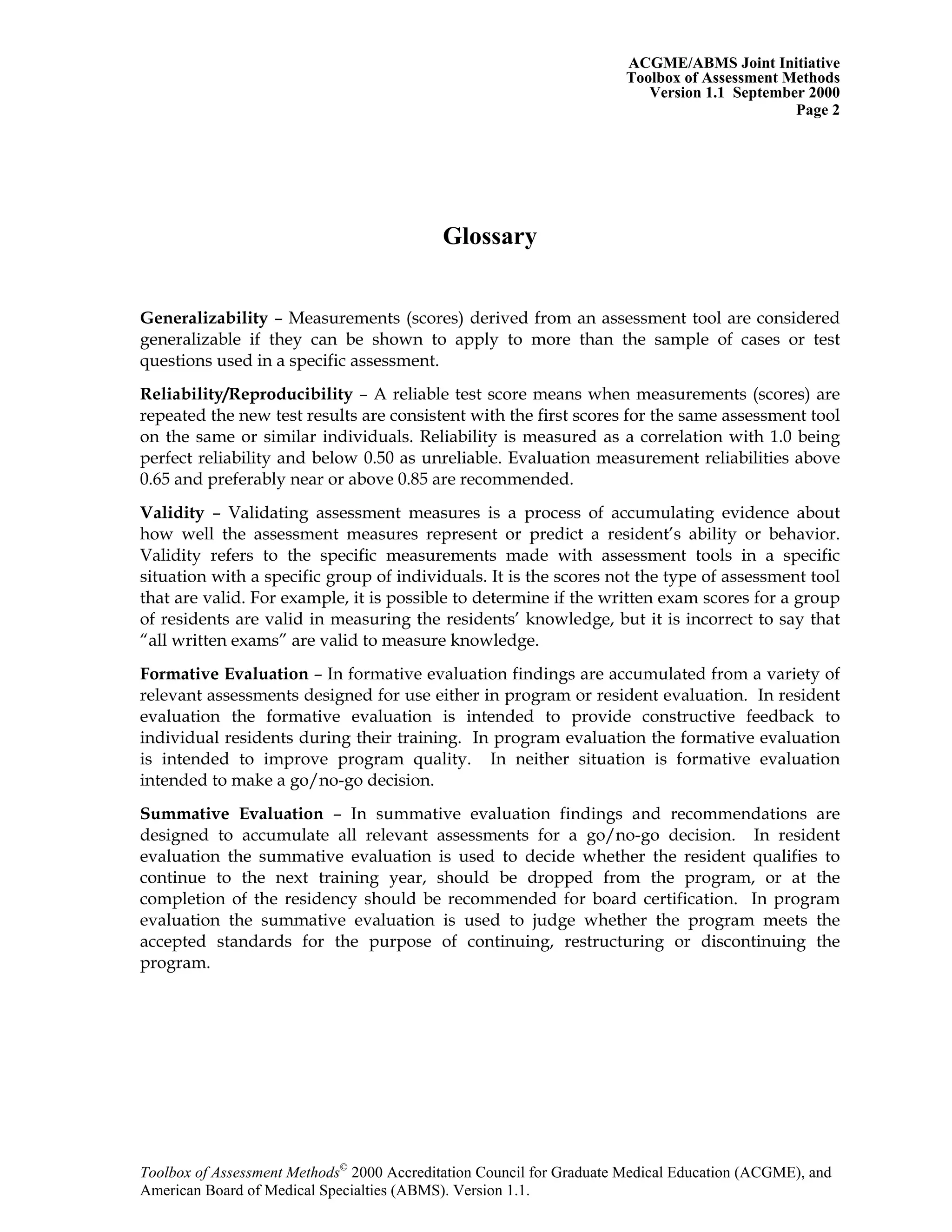 Toolbox of ACGME assessment methods | PDF