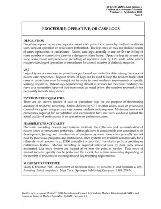 Toolbox of ACGME assessment methods | PDF