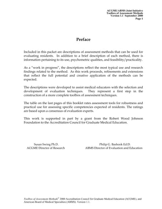 Toolbox of ACGME assessment methods | PDF