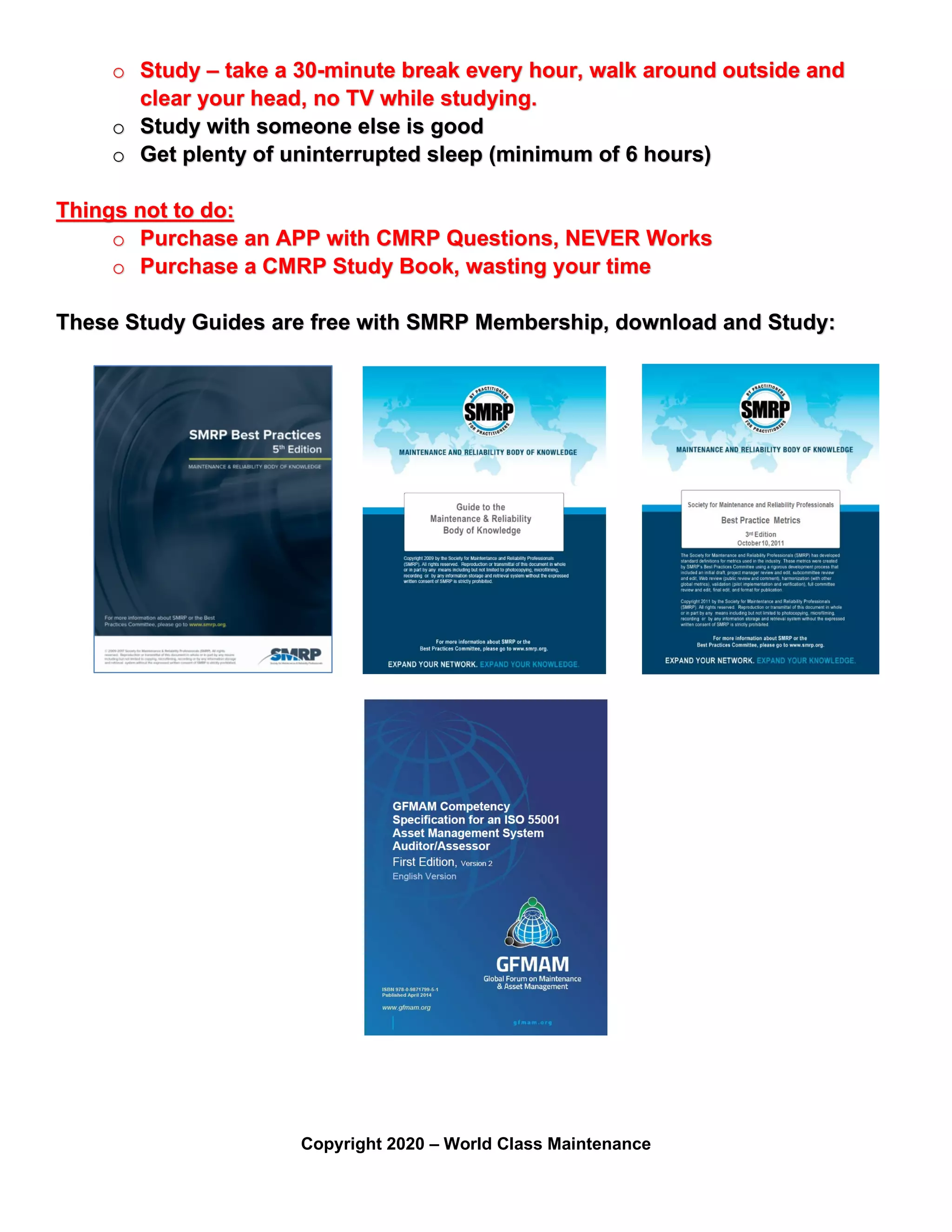 Tool Box Talk - CMRP exam recommendations | PDF