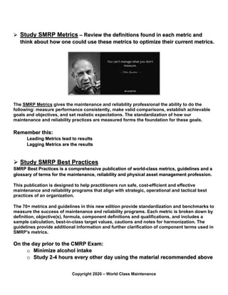 Tool Box Talk - CMRP exam recommendations | PDF