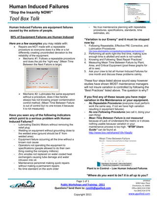Tool Box Talk - Human Induced Failures 2 | PDF