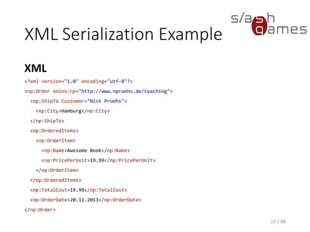Tool Development 05 - XML Schema, INI, JSON, YAML | PPT