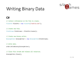 Tool Development 06 - Binary Serialization, Worker Threads | PPT