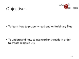 Tool Development 06 - Binary Serialization, Worker Threads | PPT