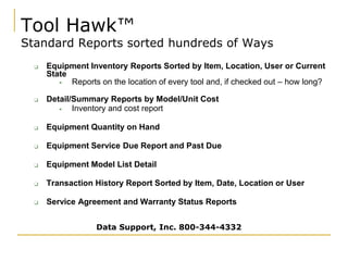 Tool hawk™ Barcode Equipment Tracking Software | PPTX