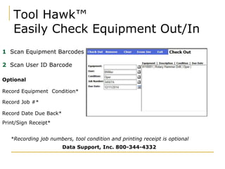 Tool hawk™ Barcode Equipment Tracking Software | PPTX