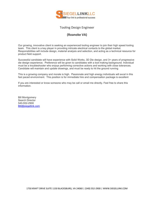 Tooling engineer | DOCX