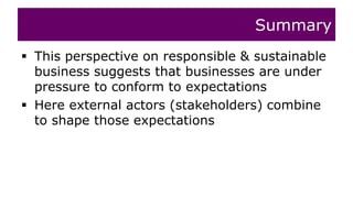 Tool: Institutional pressures on business | PPTX