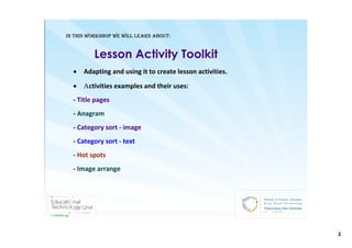 Lesson Activity Toolkit- Part 1 | PPT