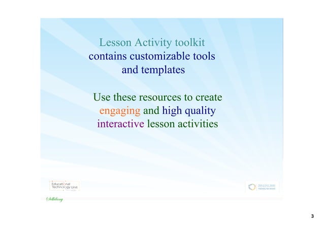 Lesson Activity Toolkit- Part 1 | PPT
