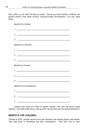 UNESCO toolkit 1:Learning-Friendly Environment(ILFE) | DOC