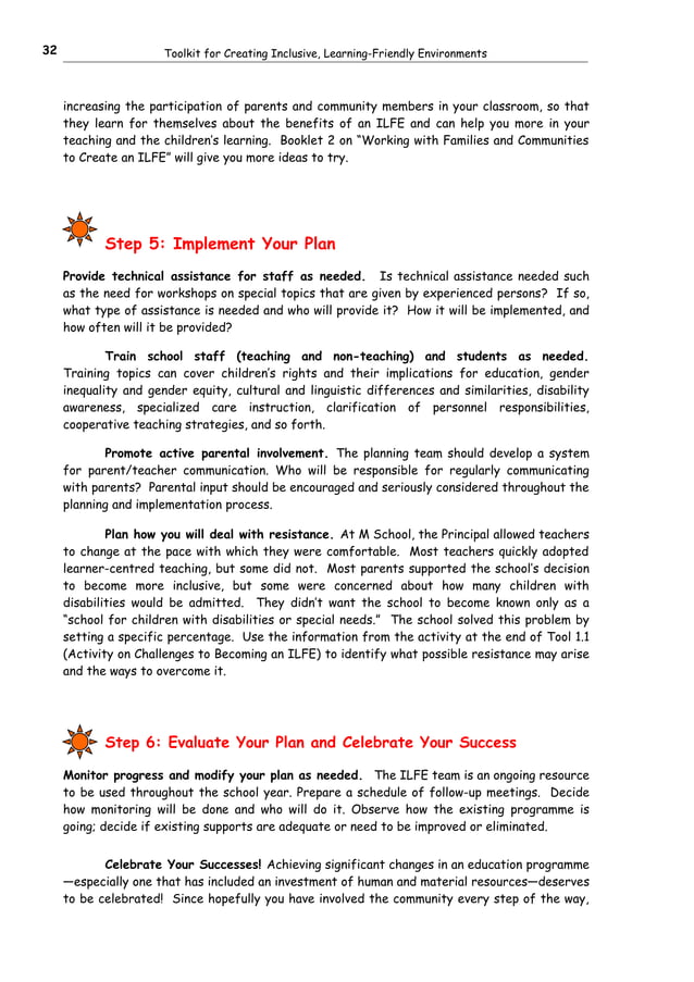 UNESCO toolkit 1:Learning-Friendly Environment(ILFE) | DOC | Special ...