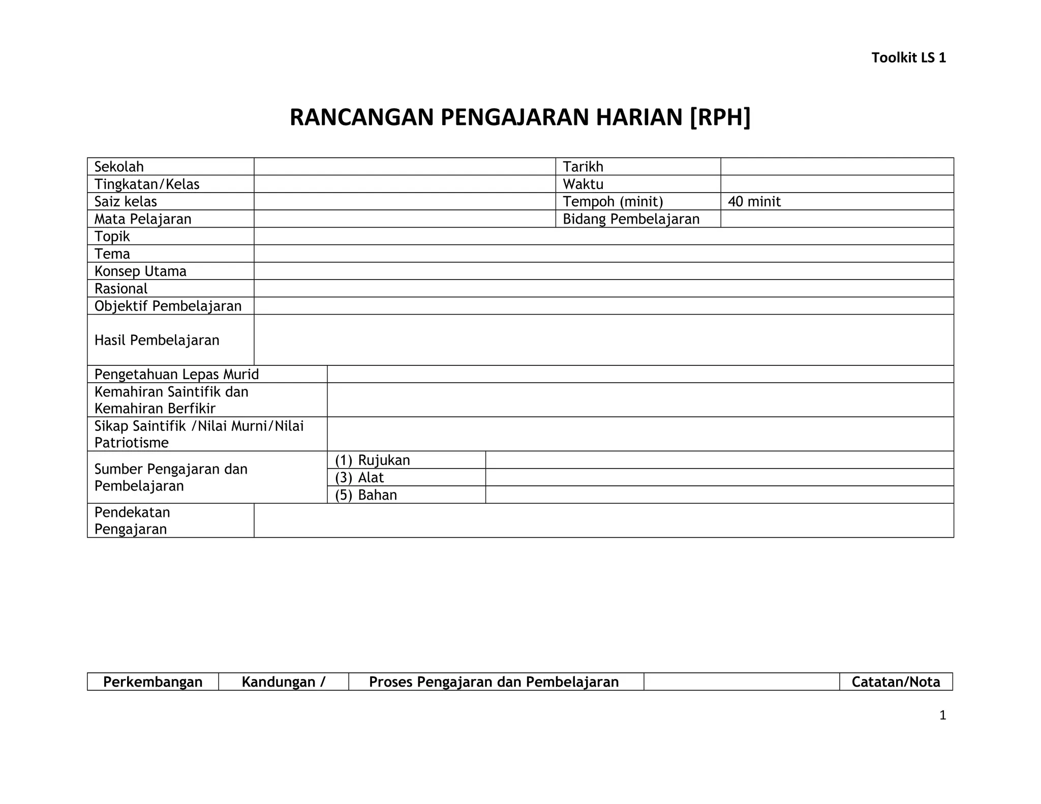 Tool kit ls 1 template rph | DOC