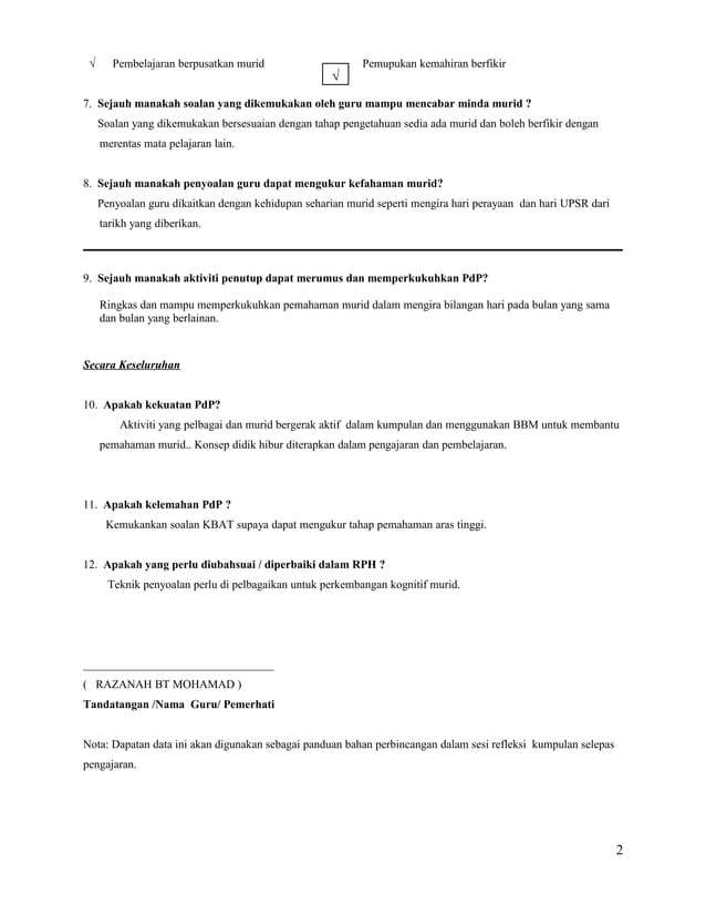 Tool kit ls 2 borang pemerhatian | DOC