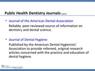 Module 1: Toolkit for Dental Public Health Professionals | PPT