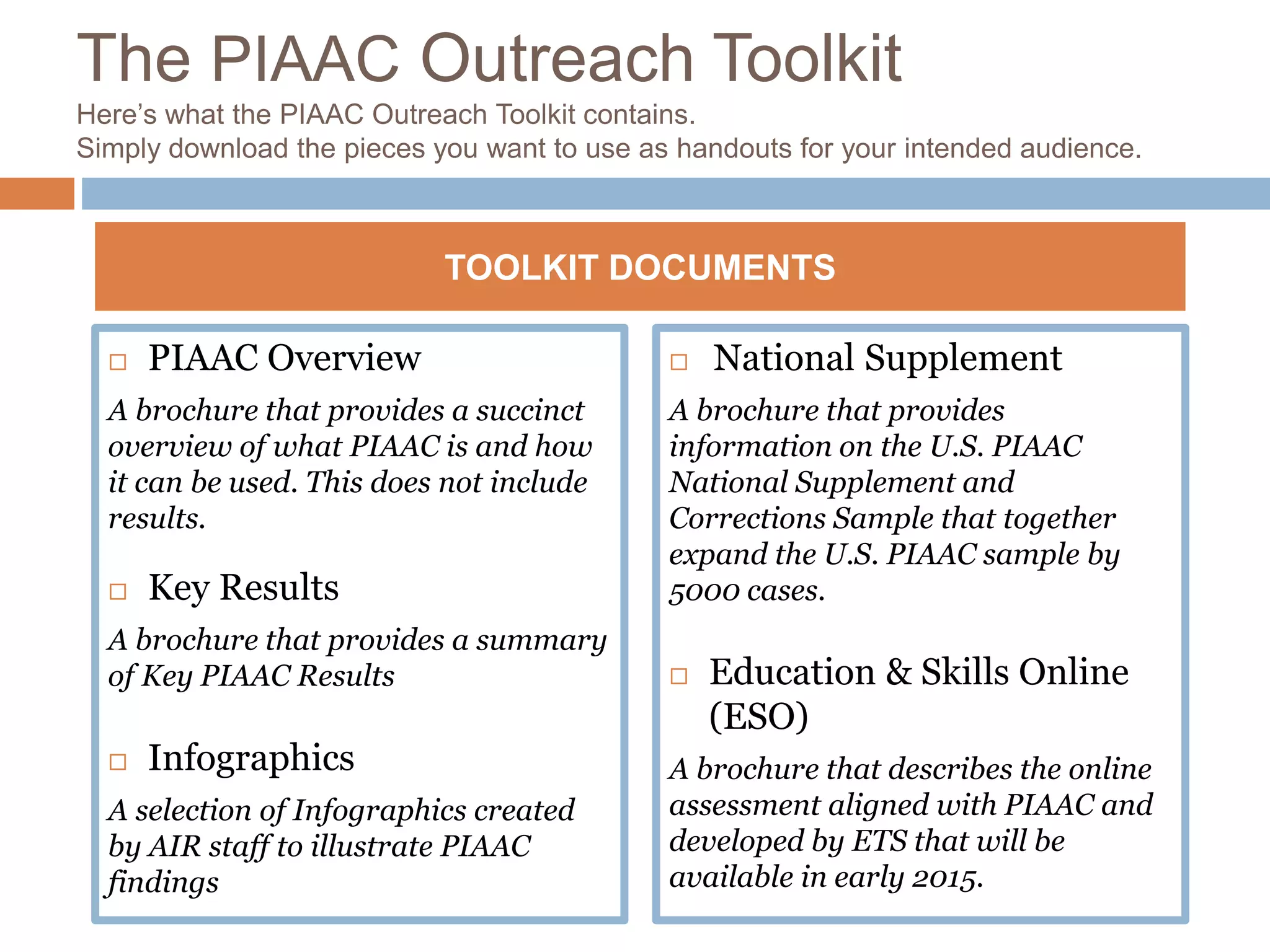 Toolkit overview slides (101314) | PPTX | Education