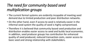 Toolkit to establish and support seed producer groups in Ethiopia | PPTX