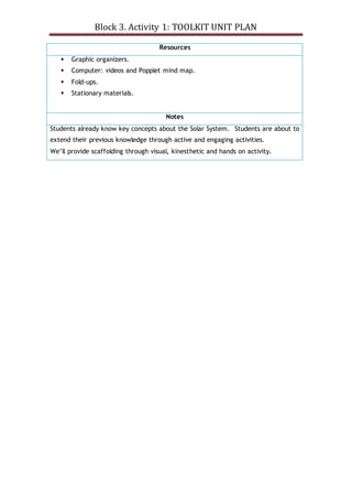 Toolkit unit plan | PDF
