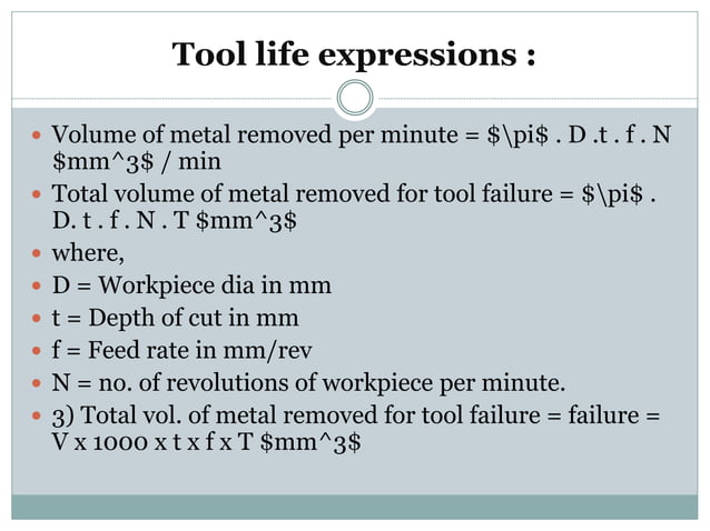 Tool life by amit hazari | PPTX | Physics | Science