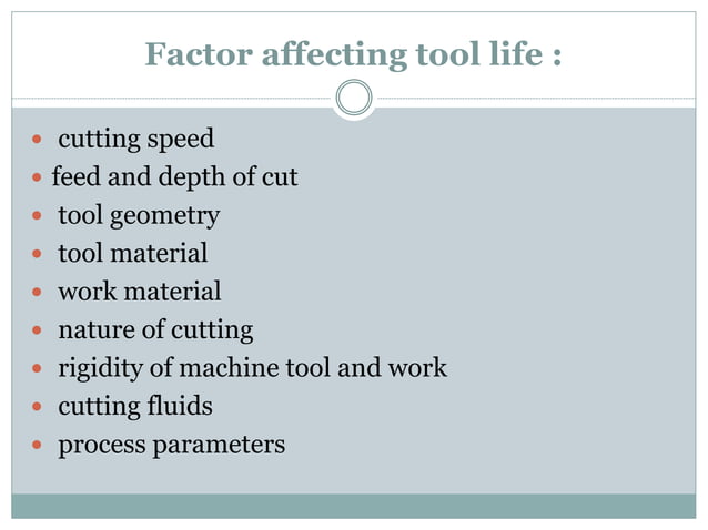 Tool life by amit hazari | PPTX | Physics | Science
