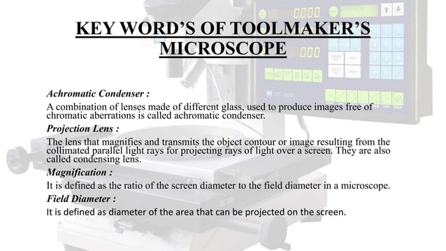 Tool maker microscope | PPTX