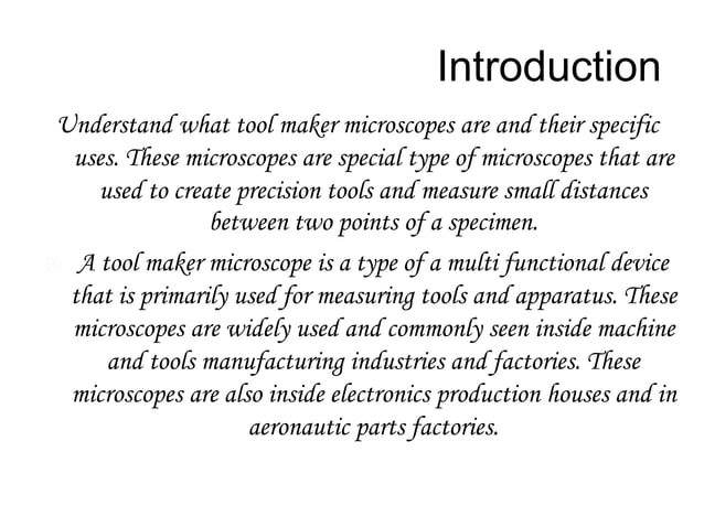 Tool maker’s microscope | PPTX