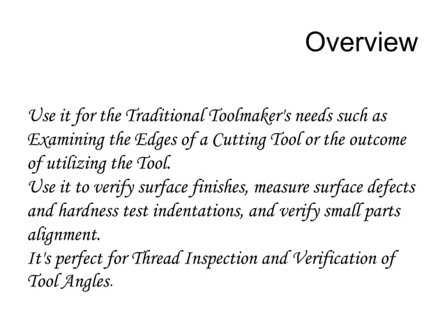 Tool maker’s microscope | PPTX
