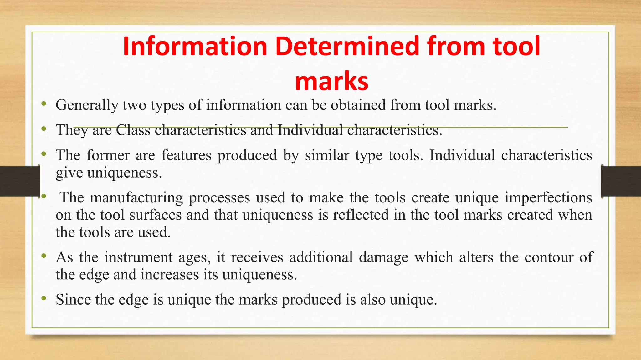 Forensic Importance of Tool marks. pptx. | PPTX