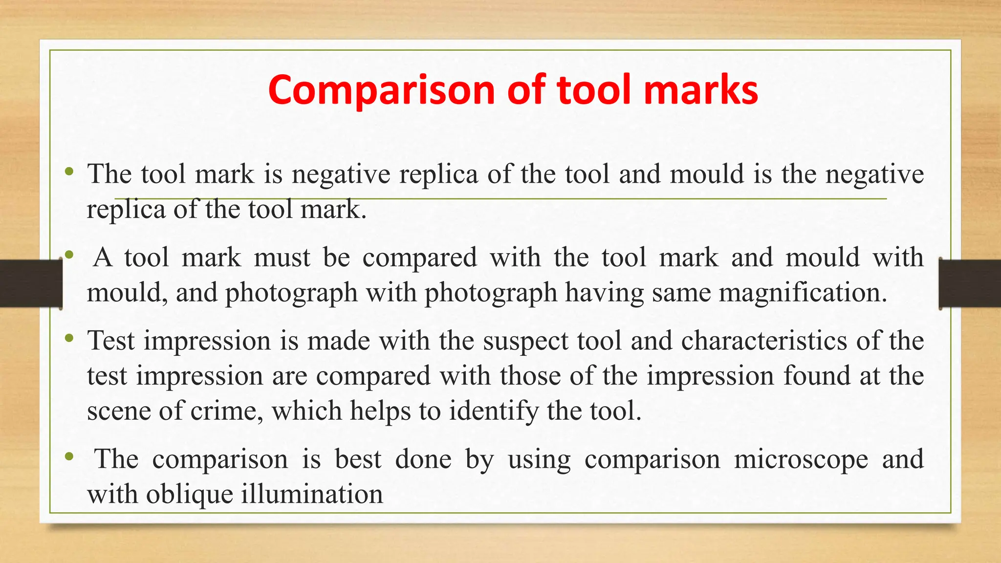Forensic Importance of Tool marks. pptx. | PPTX