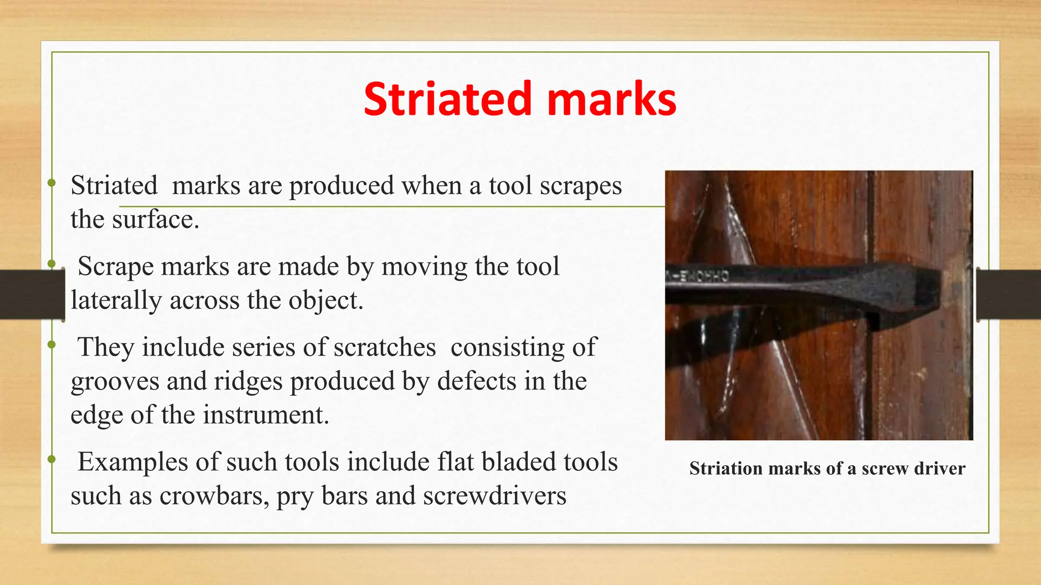Forensic Importance of Tool marks. pptx. | PPTX