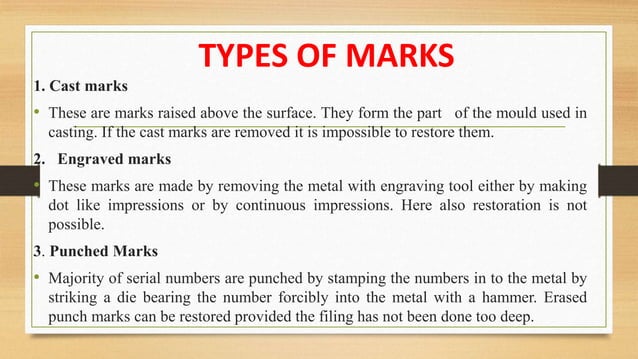 Forensic Importance of Tool marks. pptx. | PPTX | Chemistry | Science