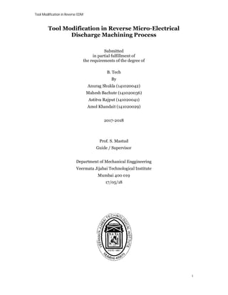 Tool modification in reverse micro electrical | PDF