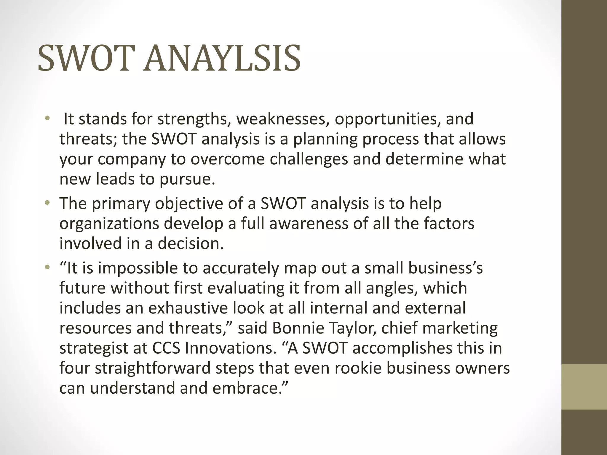 Tool of environment analysis (swot) | PPT
