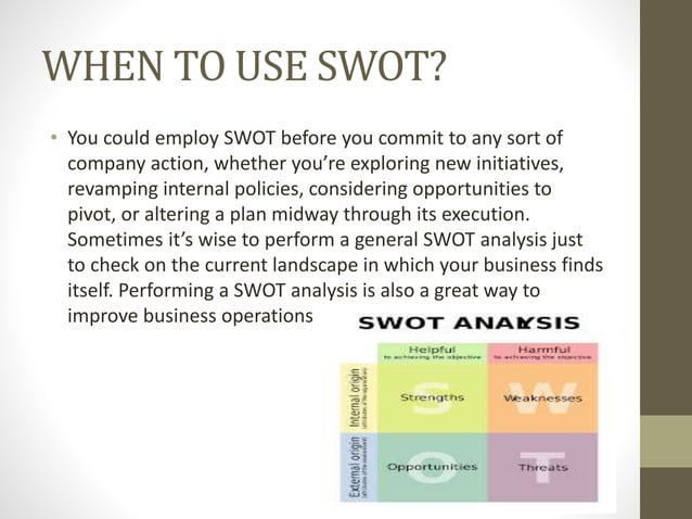 Tool of environment analysis (swot) | PPT