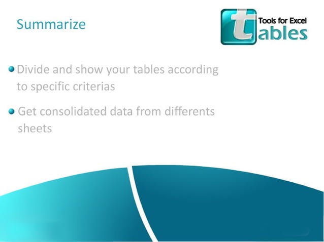Tools For Excel Tables | PPT