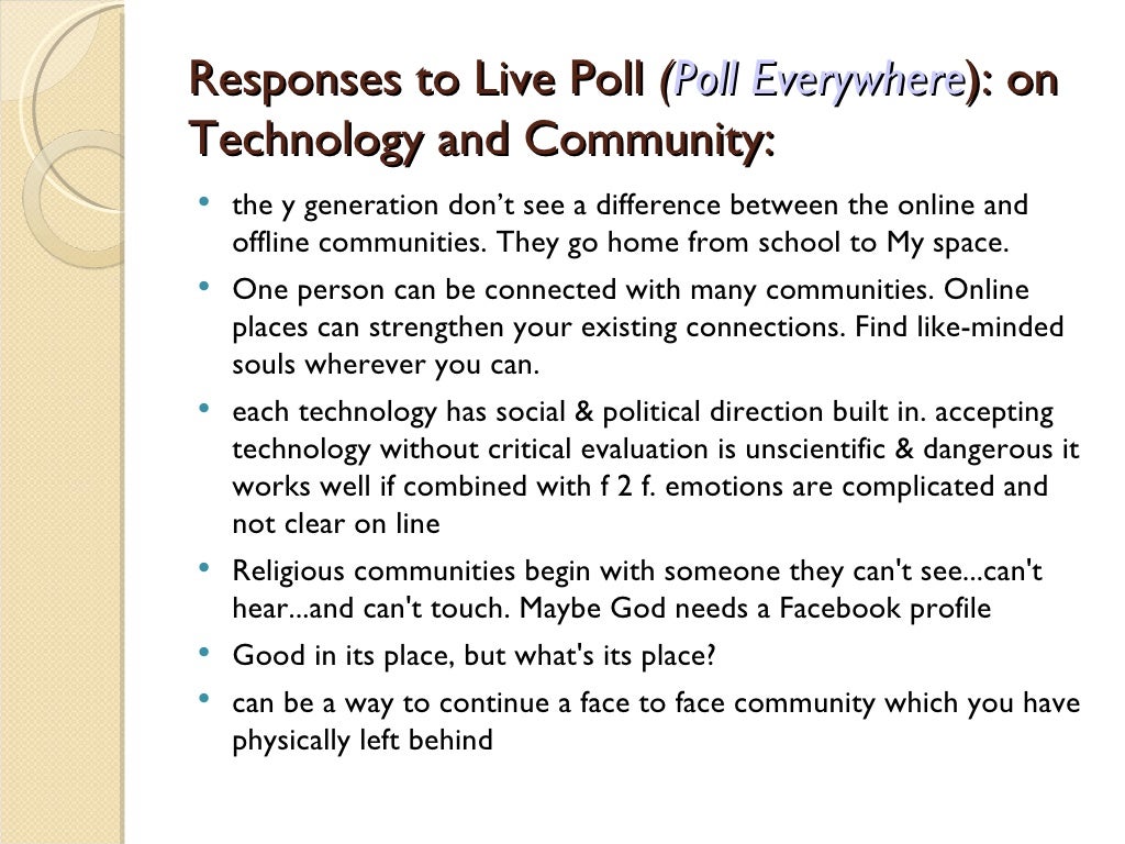 Technology and Community