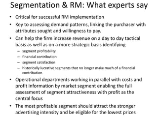 Segmentation & Revenue Management | PPT