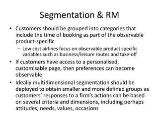 Segmentation & Revenue Management | PPT
