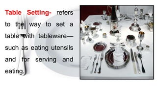 Tools and Materials for Table Setting | PPTX